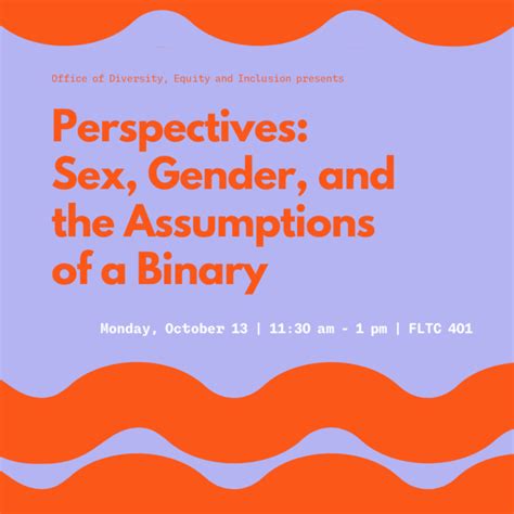 [postponed] Perspectives Sex Gender And The Assumptions Of A Binary Diversity Equity