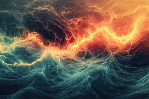 Colorful Abstract Waves Create A Mesmerizing Visual Experience In Digital Art Stock Image