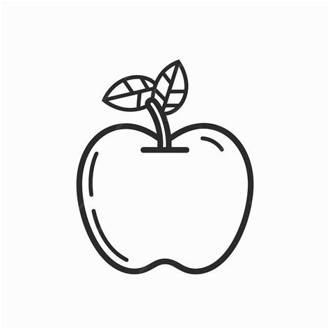 Premium Vector Simple Black And White Line Art Of An Apple With A