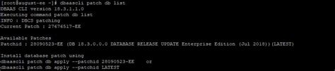 Patching Database Using Dbaascli Utility Oraclecloud Dbaascli