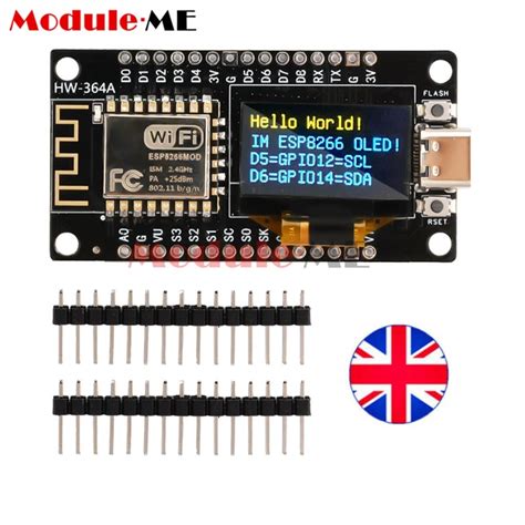 0 96and Oled Esp8266 Nodemcu Development Board Wifi Module Ch340g Driver Module Uk £5 99 Picclick Uk
