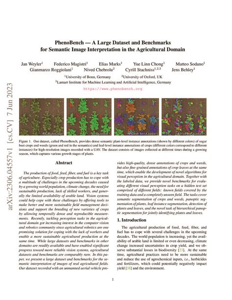 Phenobench A Large Dataset And Benchmarks For Semantic Image