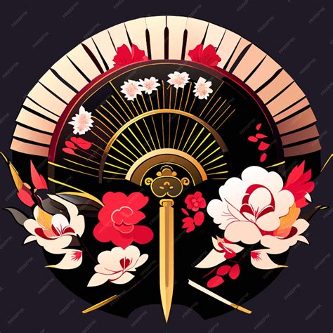 검 모양의 꽃으로 장식 된 팬 ⁇ 터 ⁇ 화 프리미엄 벡터