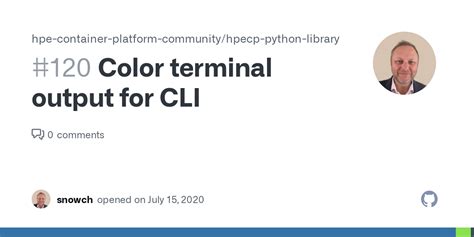Color Terminal Output For CLI Issue Hpe Container Platform Community Hpecp Python