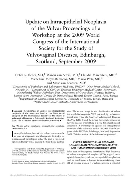 Pdf Recent Advances In Vulvar Intraepithelial Neoplasia