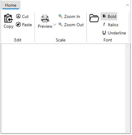 Quick Start Ribbon For Wpf Componentone