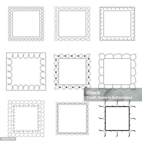 벡터 일러스트 레이 터는 흰색 바탕에 장식 프레임의 설정 귀여운에 대한 스톡 벡터 아트 및 기타 이미지 귀여운 그림 그리기 낙서 드로잉 Istock