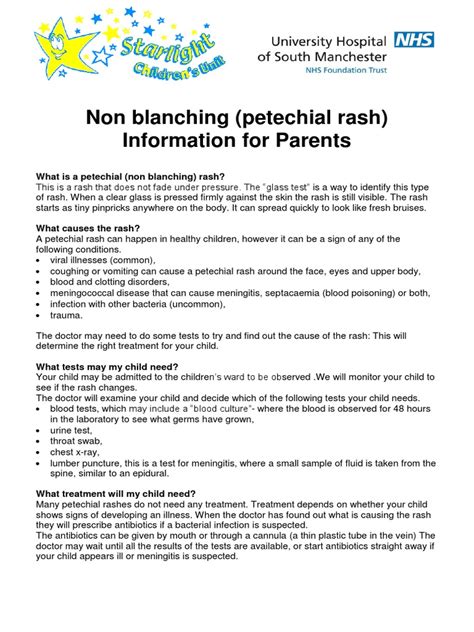 Non Blanching Rash Pdf Meningitis Immunology