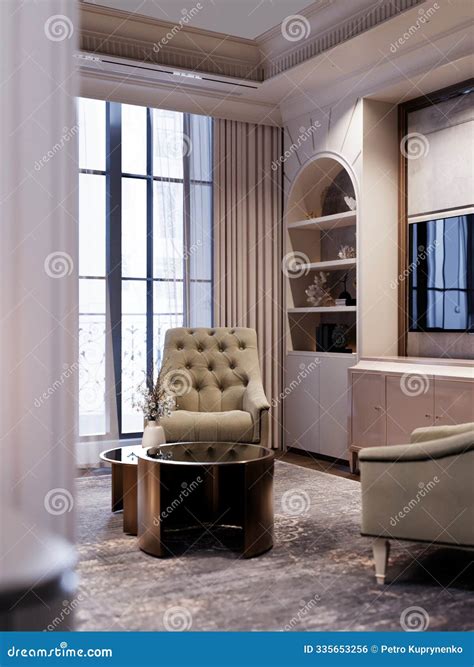 Chic Interior Corner Featuring An Arched Doorway Plush Armchair And