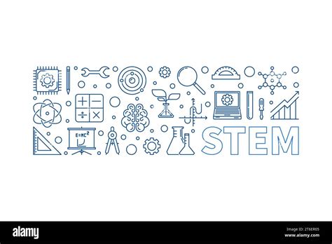 Stem Science Technology Engineering Mathematics Vector Horizontal