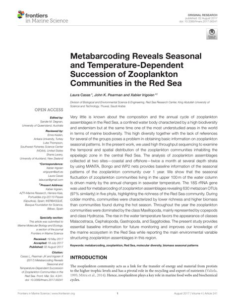 Pdf Metabarcoding Reveals Seasonal And Temperature Dependent