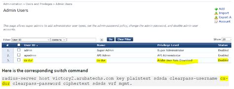 Pushing Web Page From Cppm To Aruba Cx Switch For Wired Users Security