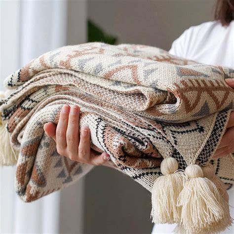 Tofuntoy Boho Throw Blanket Bohemian Blanket For Couch