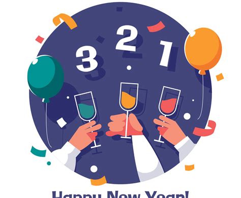 Happy People Doing New Years Count Down Vector Art And Graphics