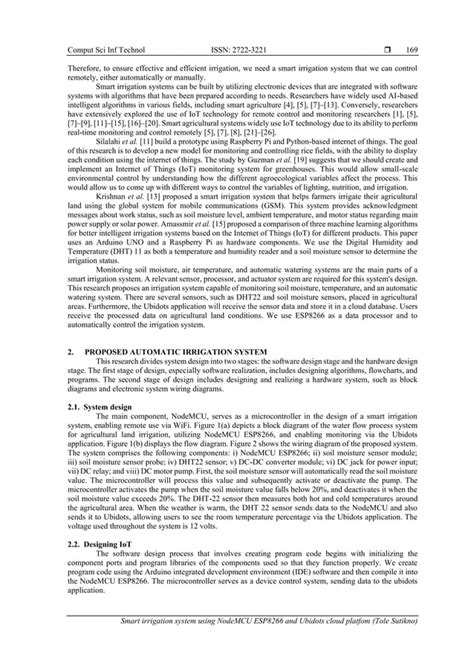Smart Irrigation System Using Node Microcontroller Unit Esp8266 And