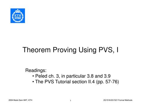 Ppt Theorem Proving Using Pvs I Powerpoint Presentation Free