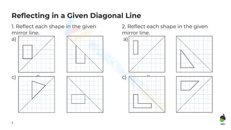 Reflecting In A Given Diagonal Line Worksheet