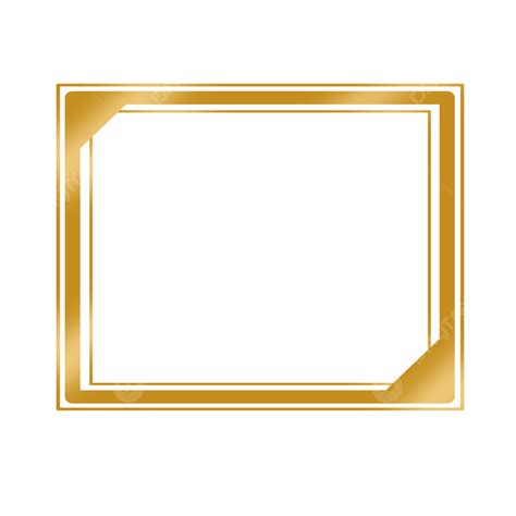 Rectangular Golden Frame Gold Simple Golden Border PNG Transparent