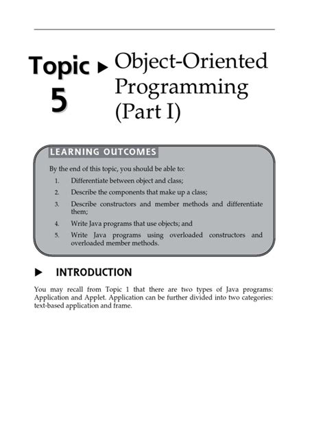 Object Oriented Programming Part I Download Free Pdf Method