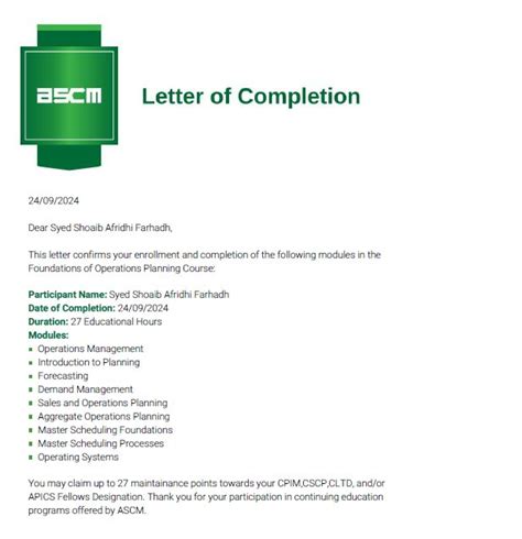 Shoaib Afridhi Syed Cscp On Linkedin Successfully Completed The Foundations Of Operational