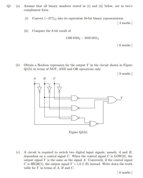 Solved Q1 A Assume That All Binary Numbers Stated In I
