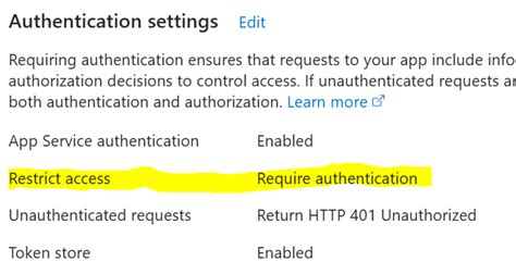 Aspnet Core Web Api On Azure App Service Returns 401 Unauthorized When