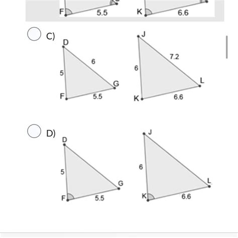 Which Of The Following Pairs Of Triangles Can Be Proven Similar Through Sss Similarity