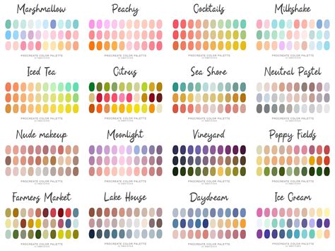100 Procreate Color Palette Pack Best Ipad Procreate Palette Bundle Color Swatches For Nature