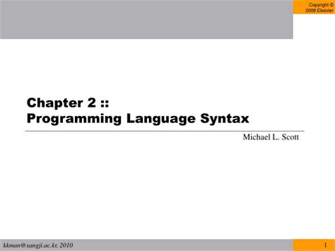 Ppt Chapter 2 Programming Language Syntax Powerpoint Presentation