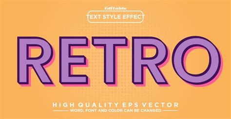Premium Vector Editable Text Style Effect Retro Theme Style