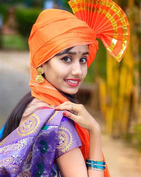 Marathi Girl In Orange Pheta