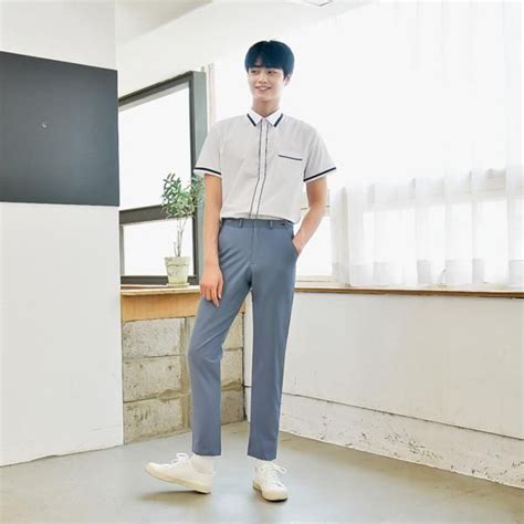 Gnj Commerce 교복몰 허리조절 하복 청색 교복바지 남자 교복 학 핫트랙스