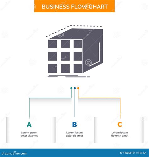 Abstract Aggregation Cube Dimensional Matrix Business Flow Chart