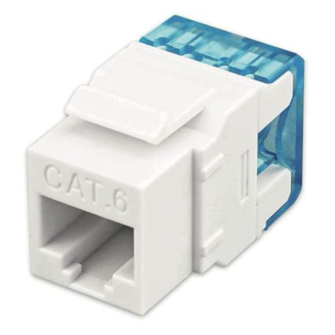 Keystone Insert Rj45 Utp Cat 6 180° White Lan Jacks Passive Components Networking