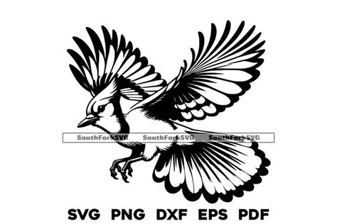 Flying Blue Jay Bird Design Files Svg Png Dxf Eps 3064545