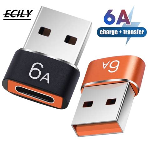 Ecily A Type C To Usb Otg Adapter Usb C Female To Usb Male Converter For Phone And Pad Usbc