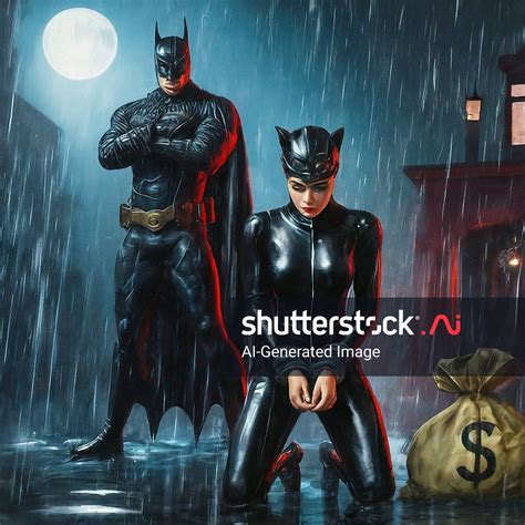 Photorealistic Superheroes Theme Captured Catwoman Kneeling Ai