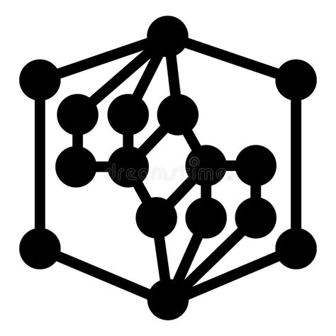 Polygonal Net Grid Solid Icon Neural Network Concept Vector Graphics