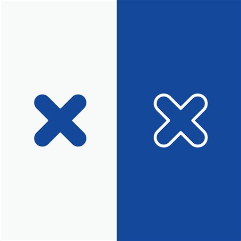 delete cancel close cross line and glyph solid icon blue banner line