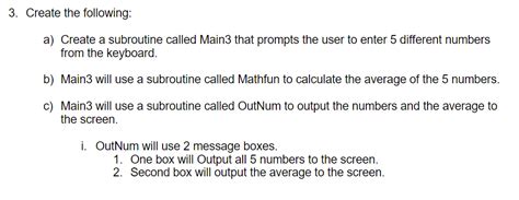 Solved 3 Create The Following A Create A Subroutine