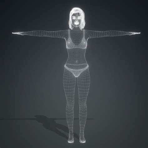 3d model character fashion beauty woman in lingerie blendshapes vr