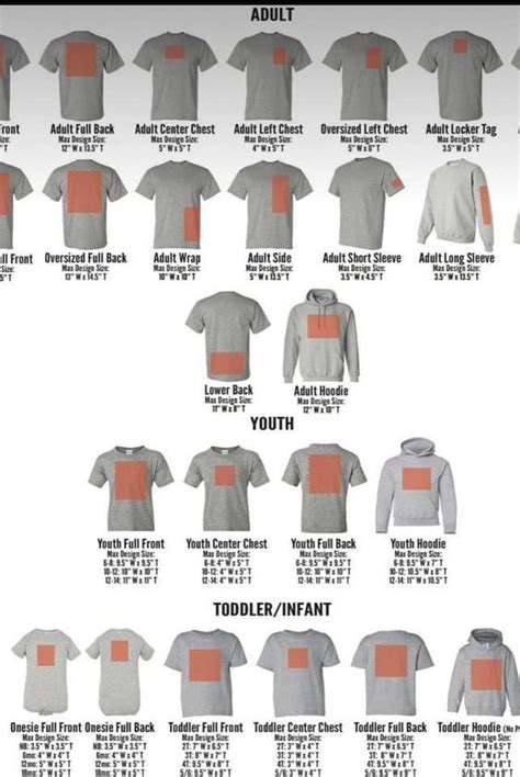 Htv Sizing Guide And Design Placement For T Shirts Artofit