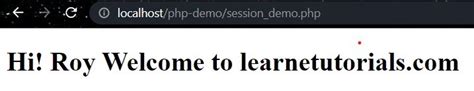 PHP Session With Examples Learn ETutorials