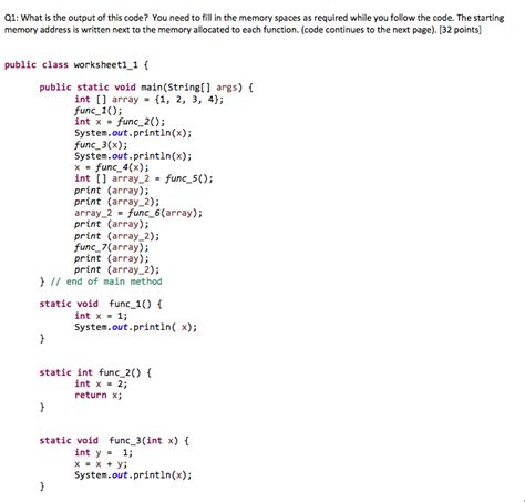 Solved Q1 What Is The Output Of This Code You Need To Fill