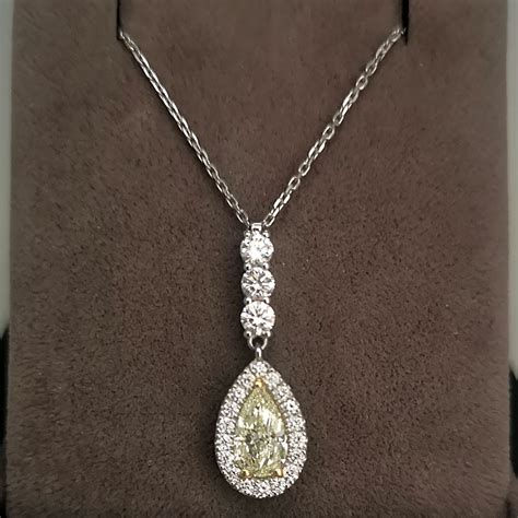 173 Carat Pear Shaped Diamond Pendant And Platinum Chain