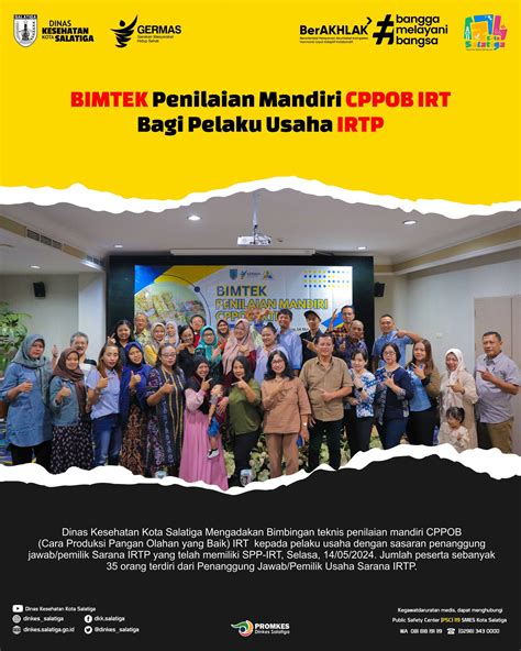 BIMTEK Penilaian Mandiri CPPOB IRT Bagi Pelaku Usaha IRTP Dinas Kesehatan Kota Salatiga Dinas