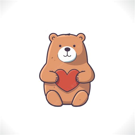 귀여운 곰 만화 벡터 일러스트 레이 션 프리미엄 벡터