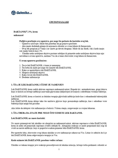 Daktanol Krem Pil Pn 3604 08 Pdf