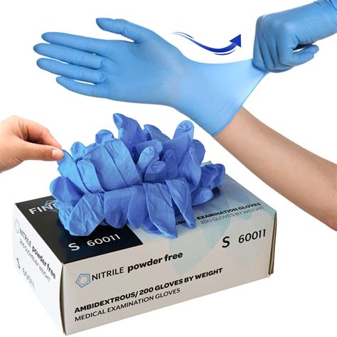 Finitex Blue Nitrile Disposable Gloves 200 Count Small Size Powder