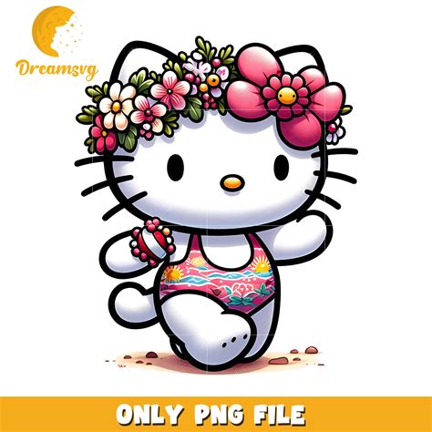 Hello Kitty Summer Png Beach Flower Crown Dreamsvg Store